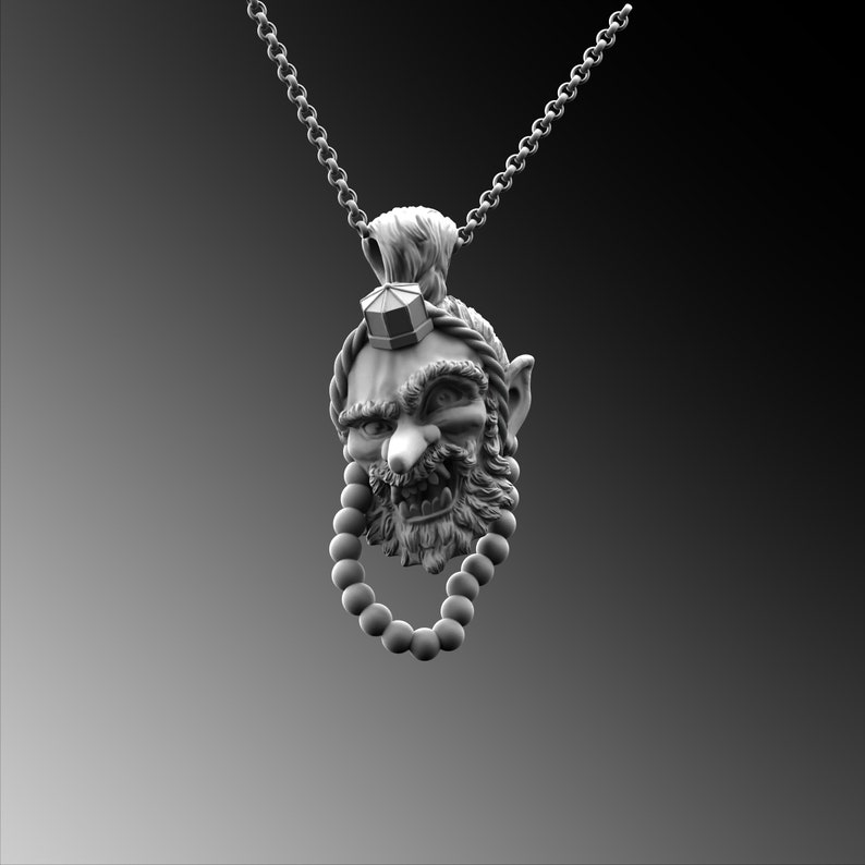 Silver Tengu Pendant for Man Japanese Mask Necklace Samurai - Etsy