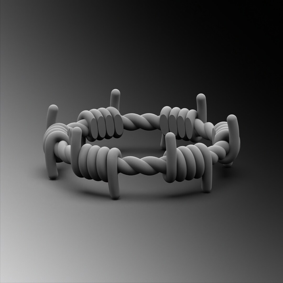 Barbed Wire Ring - Sterling Silver Twist Rings for Man Wire Band Unique ...