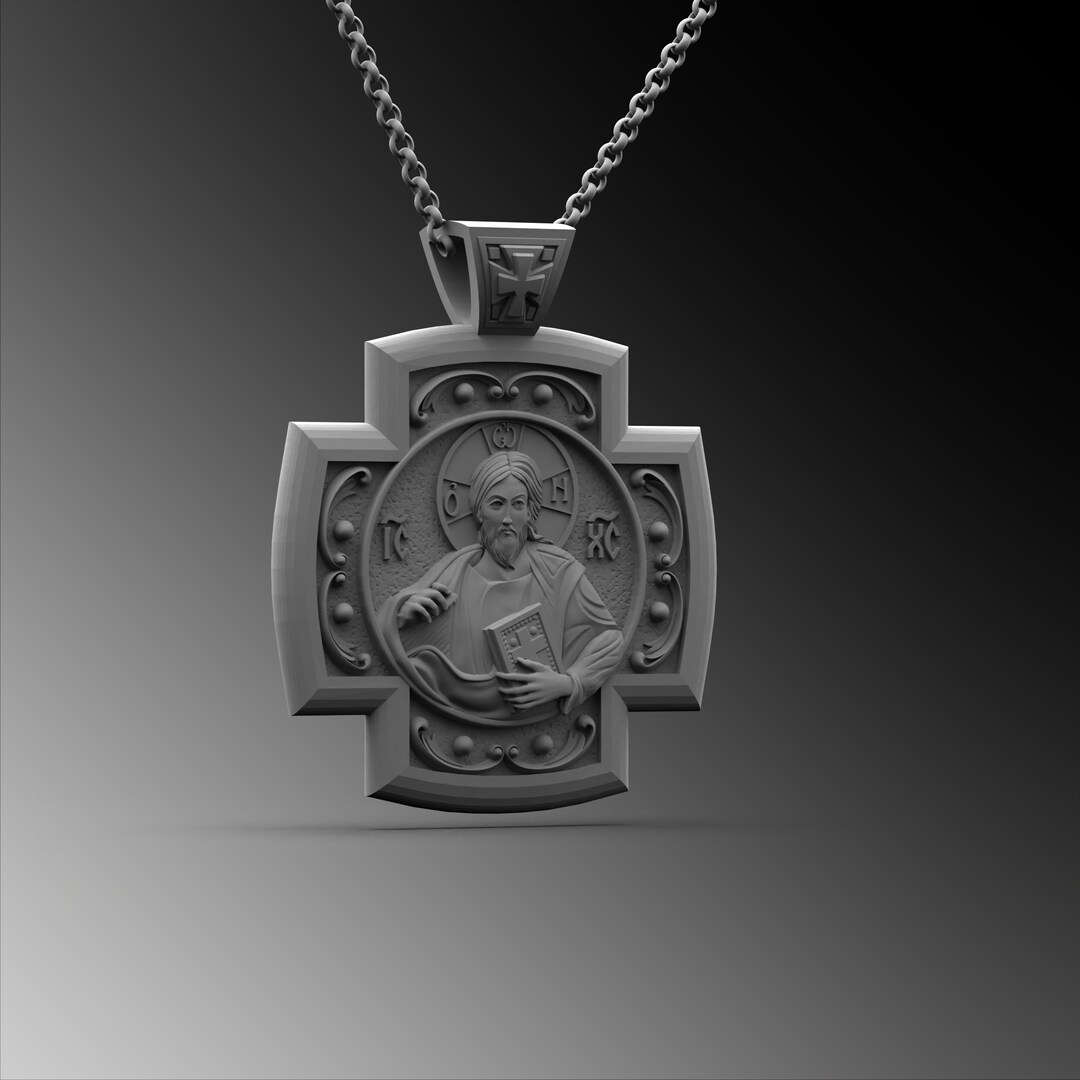 Silver Jesus Amulet Men Jesus Christ Charm Crucifix Necklace Man ...