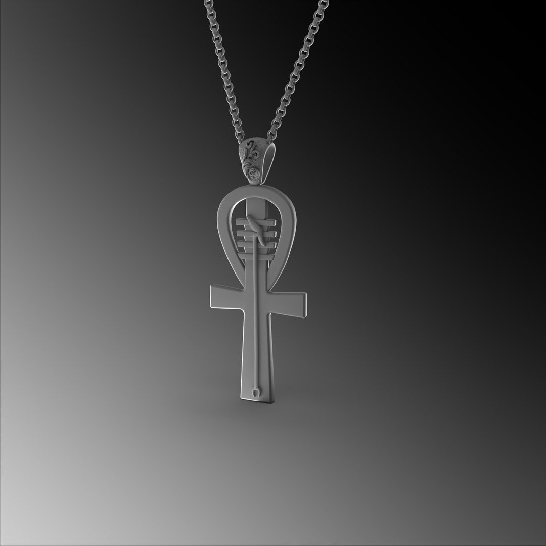 Silver Ankh Pendant for Man Egyptian Ankh Necklace Mens Ankh Silver ...