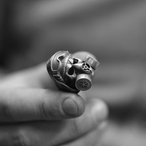 Silver Gas Mask Rings for Man Gas Mask Skull Ring Sterling Silver Gas ...