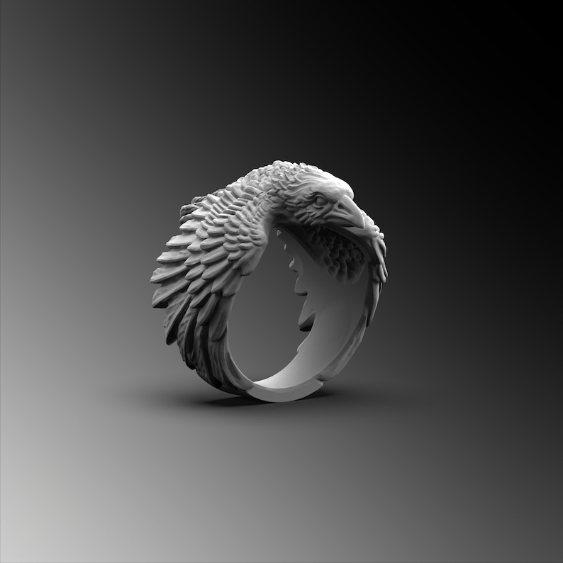 Handmade Sterling Silver Raven Ring - Gothic Biker Crow Jewelry - Etsy