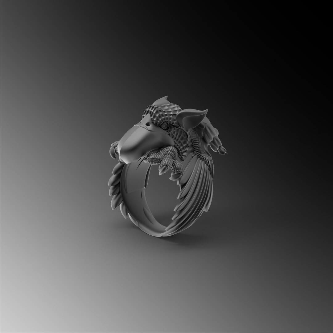 Silver Gryphon Rings for Man Griffin Sterling Ring Unique Gryphon Ring ...