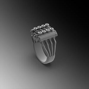 Silver Car Engine Ring - Sterling Mechanic Car Engine Ring - Unique ...