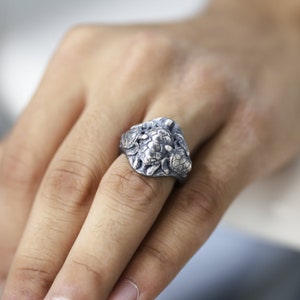 Silver Turtle Rings for Man Silver Turtle Ring Men Signet Turtle Ring ...