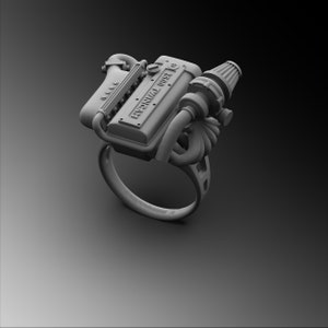 Silver Car Engine Ring - Sterling Mechanic Car Engine Ring - Unique ...