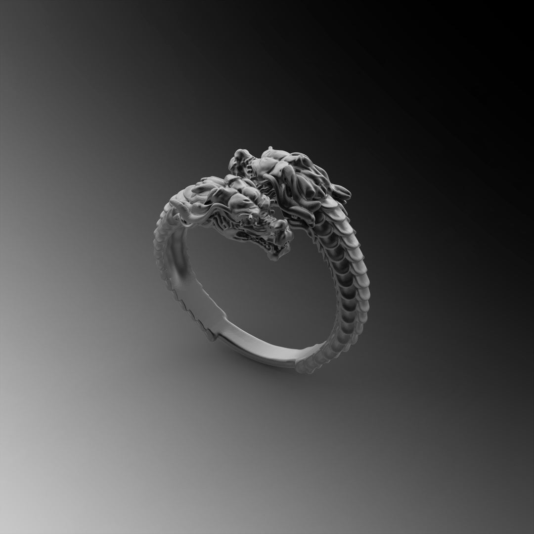 Mens Dragon Ring Silver Dragon Ring Mens Signet Ring Dragon Rings for ...