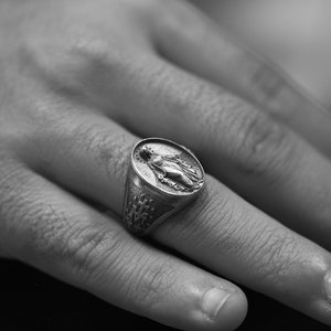 925K Sterling Silver Virgin Mary Ring - Catholic Mother Mary Ring ...