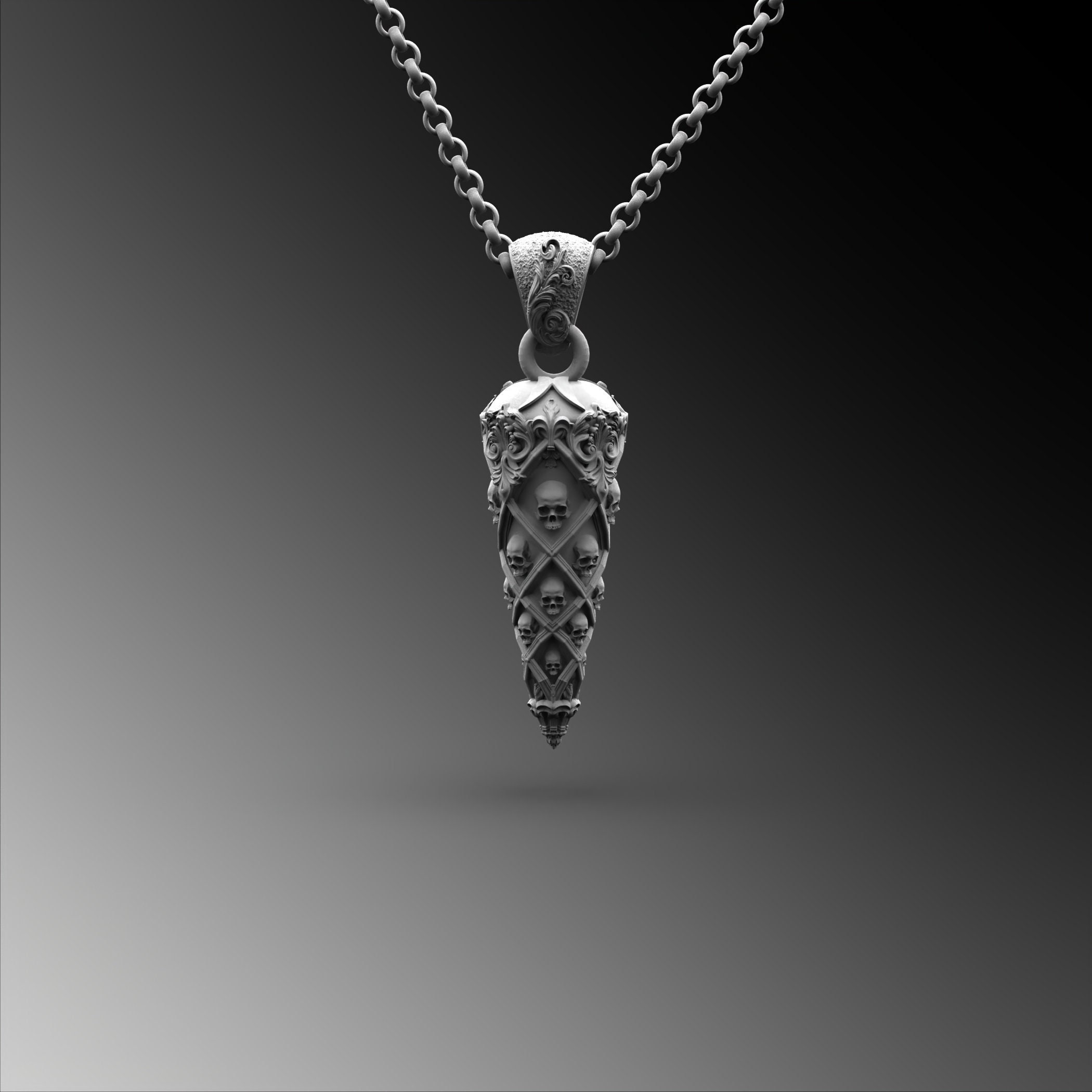 Bullet Skull Pendant Silver Skull Bullet Necklace for Man - Etsy Canada