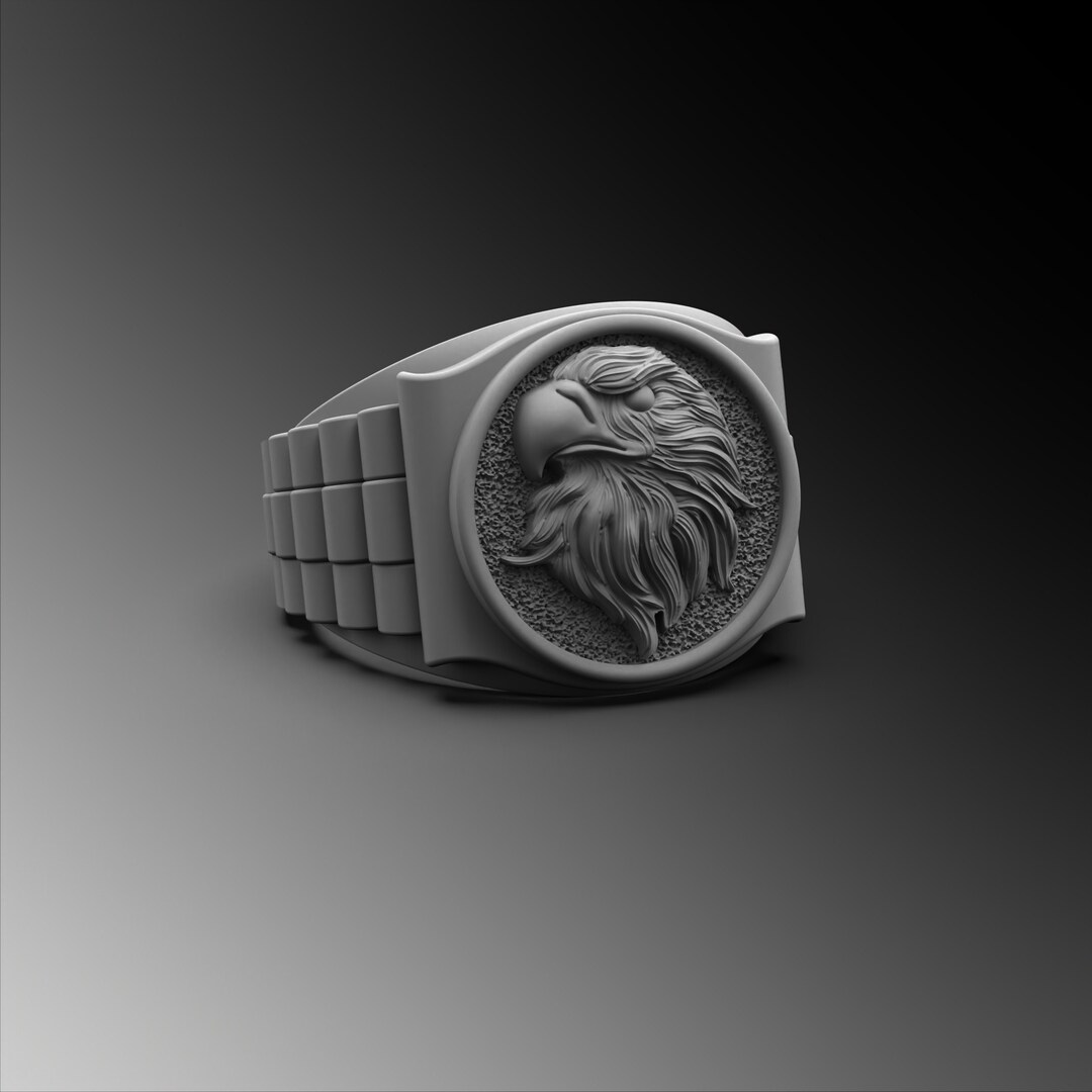 Mens Eagle Signet Ring Silver Hawk Men Signet Ring Bald Eagle Rings for ...
