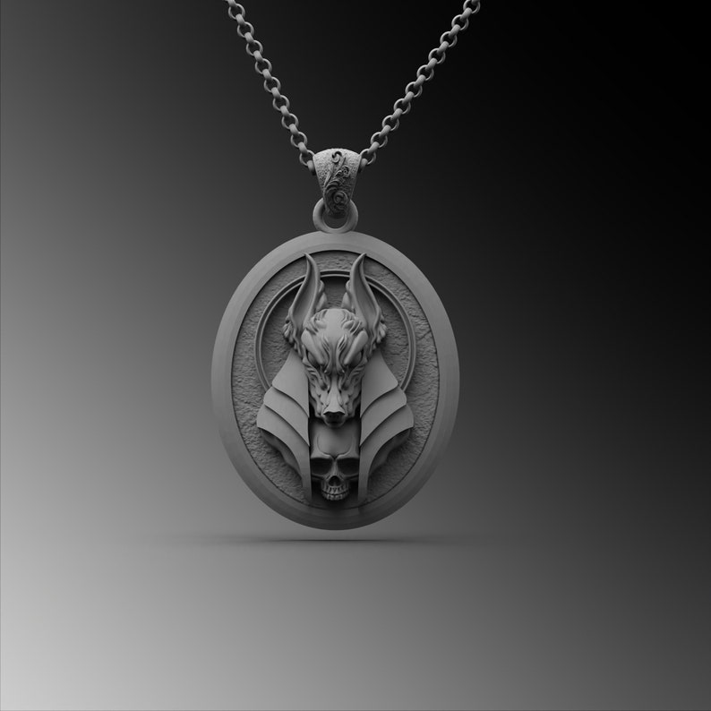 Sterling Silver Anubis Pendant Necklace, Egyptian God Amulet - Etsy UK