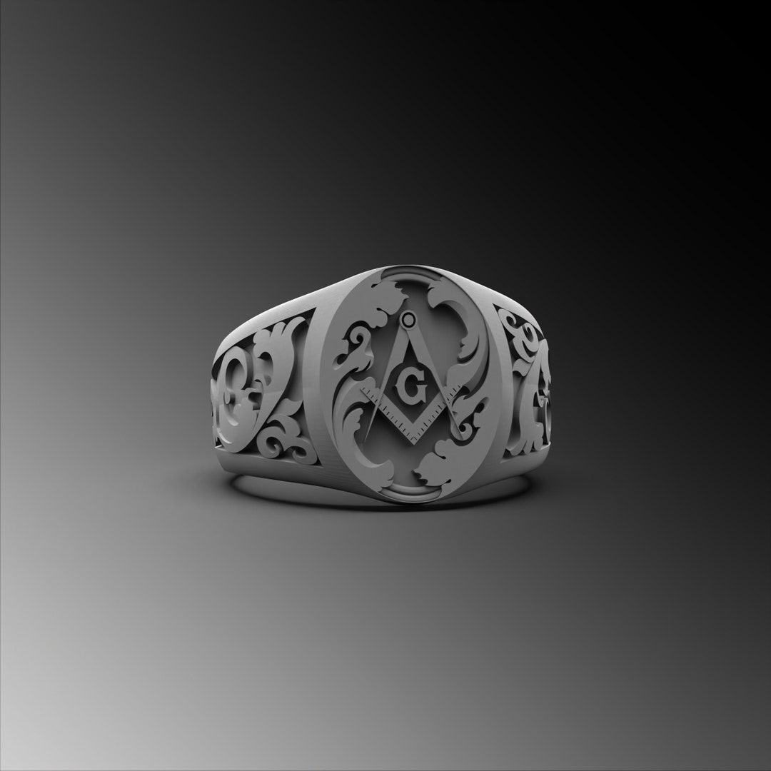 Master Masonic Ring Sterling Silver Freemason Signet Ring for Husband ...