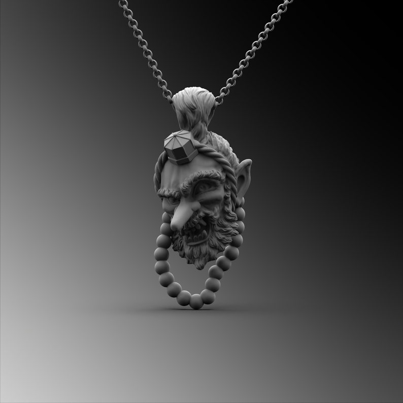 Silver Tengu Pendant for Man Japanese Mask Necklace Samurai - Etsy