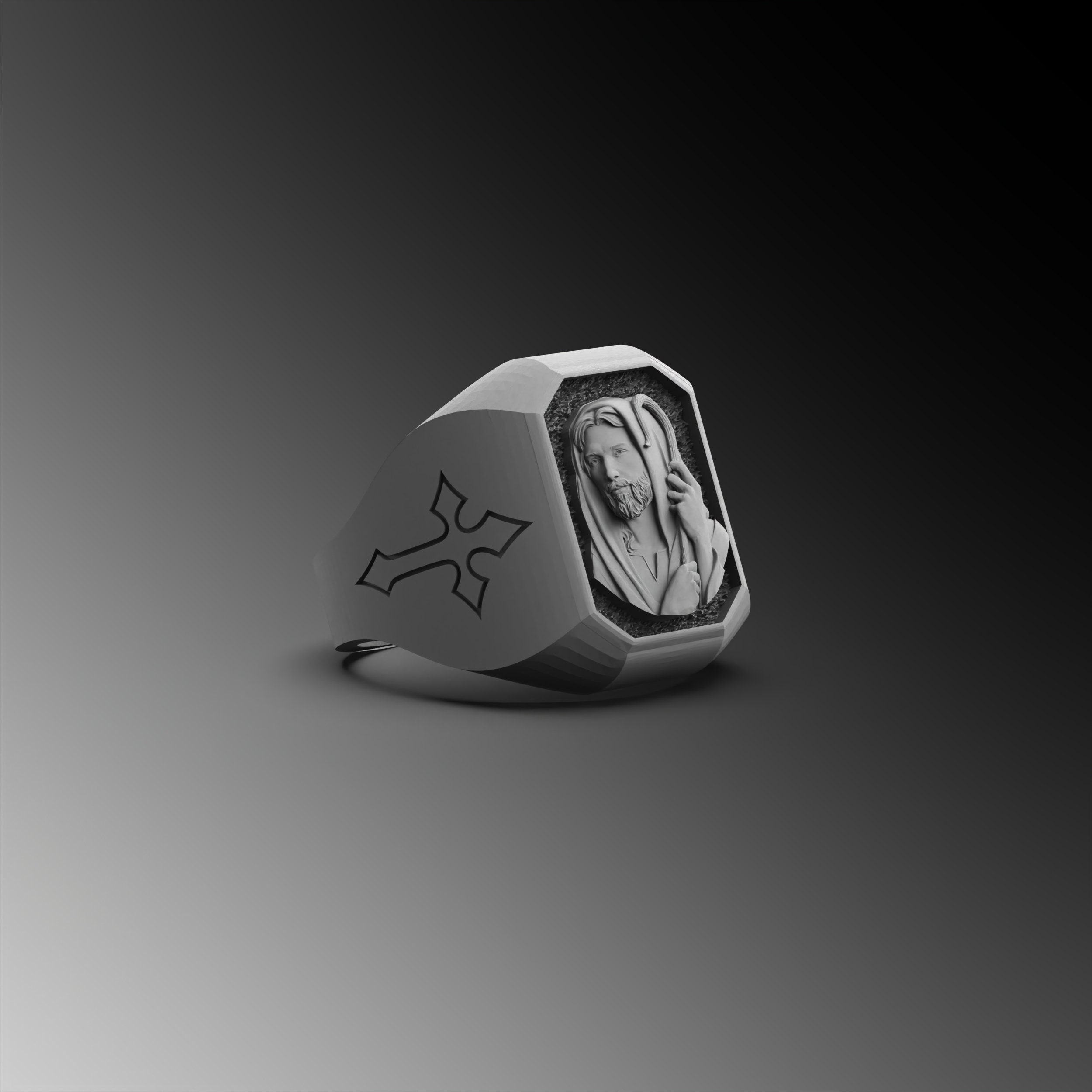 Jesus the Good Shepherd Silver Mens Ring, Shepherd Jesus Rings ...