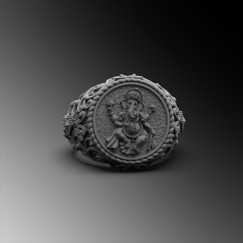 Lord Ganesha Ring Silver Hindu God Signet Ring Ganesh Rings - Etsy