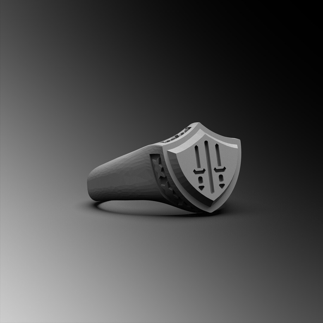 Mens Sword Ring, Signet Shield Rİngs for Man, Custom Silver Signet Ring ...