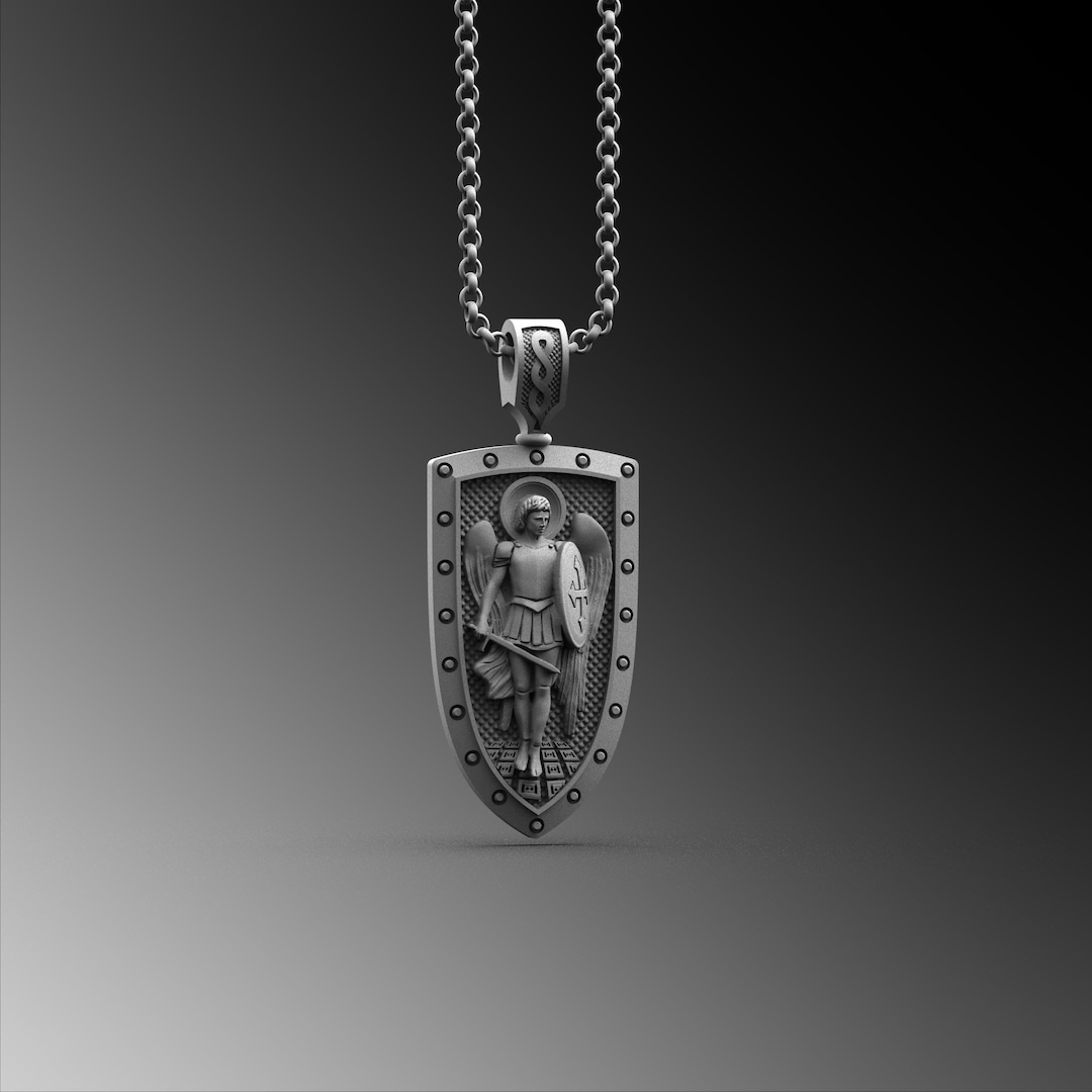 Archangel Michael Pendant for Man Silver Archangel Amulet Saint Michael ...