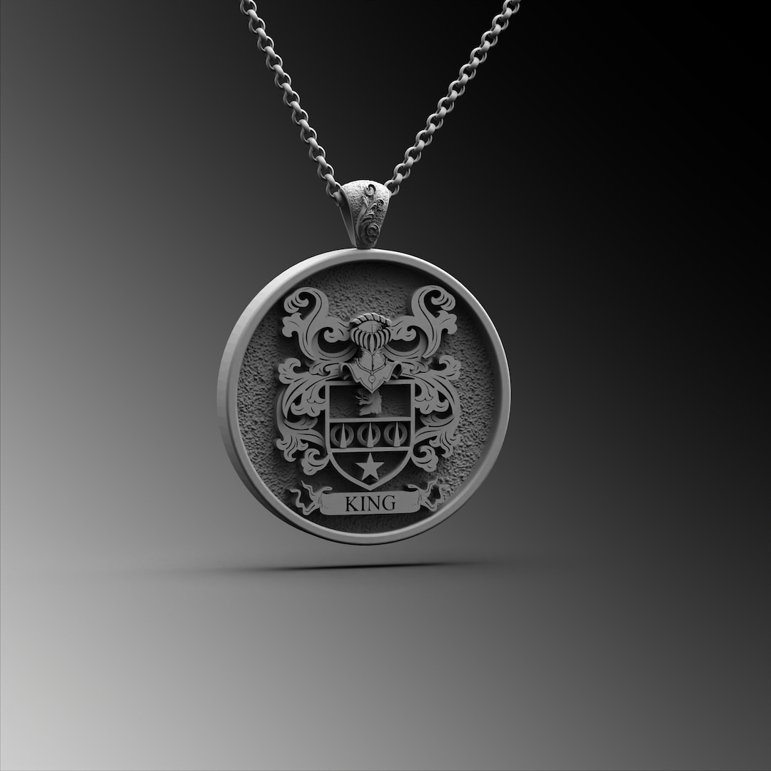 Family Crest & Coat of Arms Pendant, Custom Heraldry Necklace ...