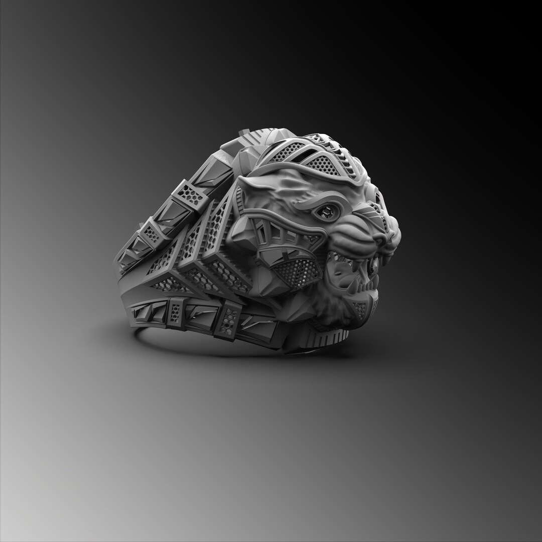 Mens Tiger Ring Silver Chinese Tiger Ring Men Signet Ring Tiger Head ...