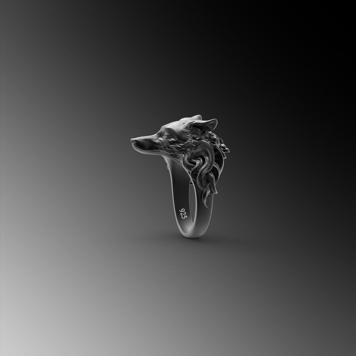 Mens Fox Ring Silver Fox Ring Mens Signet Ring Fox Head Rings - Etsy