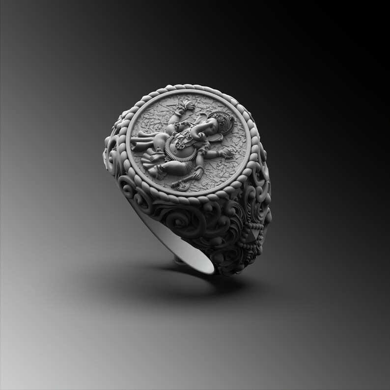 Lord Ganesha Ring Silver Hindu God Signet Ring Ganesh Rings - Etsy