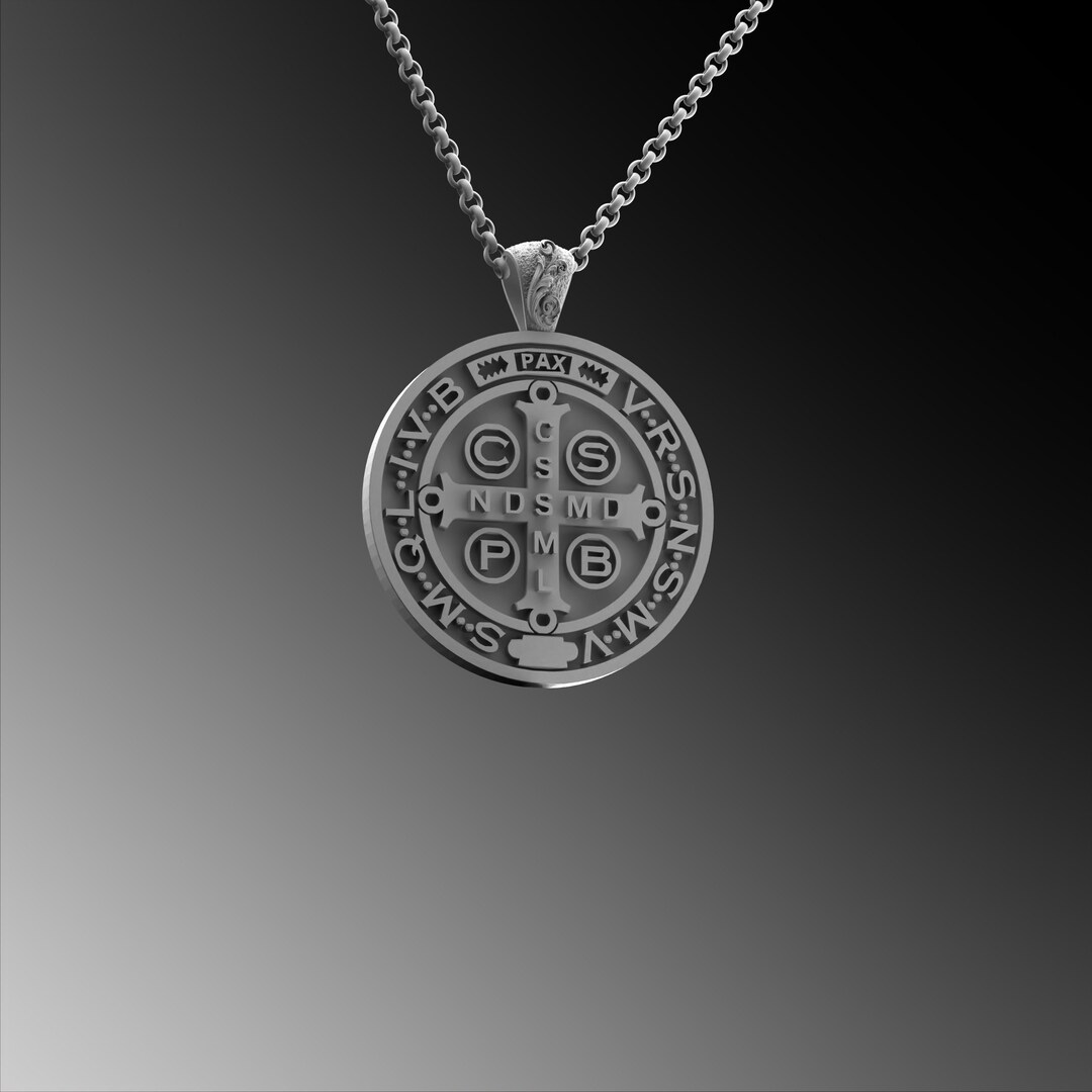 Saint Benedict Necklace, Christian Saint Benedict Medallion, Saint ...