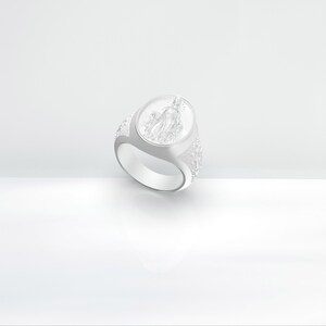 Sterling Silver Virgin Mary Signet Ring – Catholic Religious Gift - Etsy