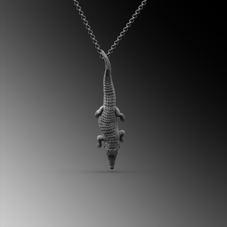Crocodile Pendant Silver Alligator Handmade Sterling Silver - Etsy
