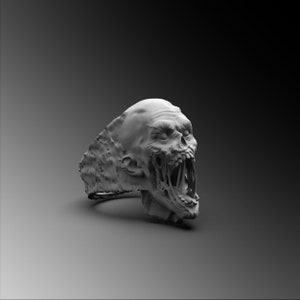 Silver Zombie Ring Sterling Horror Ring 925k Silver Handmade - Etsy