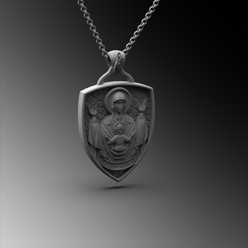 Colgante de la Virgen del Signo en plata de ley – Collar de la Santa ...