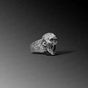 Silver Zombie Ring Sterling Horror Ring 925k Silver Handmade Ring Mens ...
