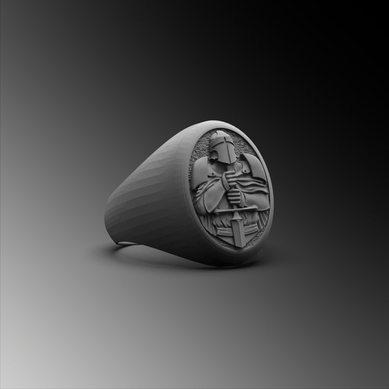 Medieval Knight Ring Crusader Signet Ring Mens Silver - Etsy