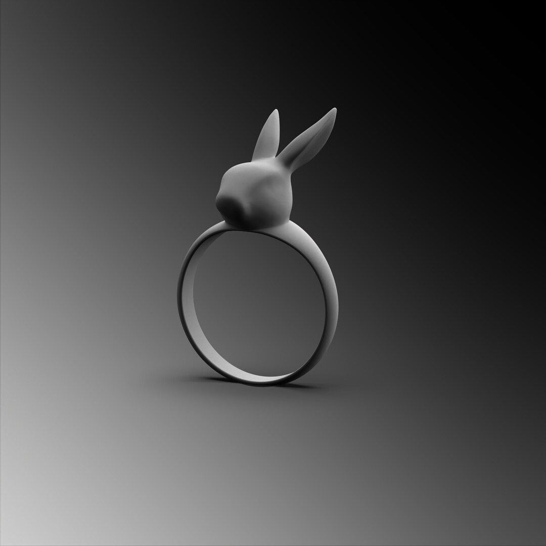 Silver Bunny Rings for Man Rabbit Ring Unique Pinky Ring Mens Silver ...