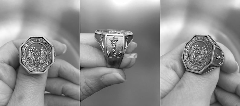 Last Supper Handmade Sterling Silver Men Band Ring Last - Etsy