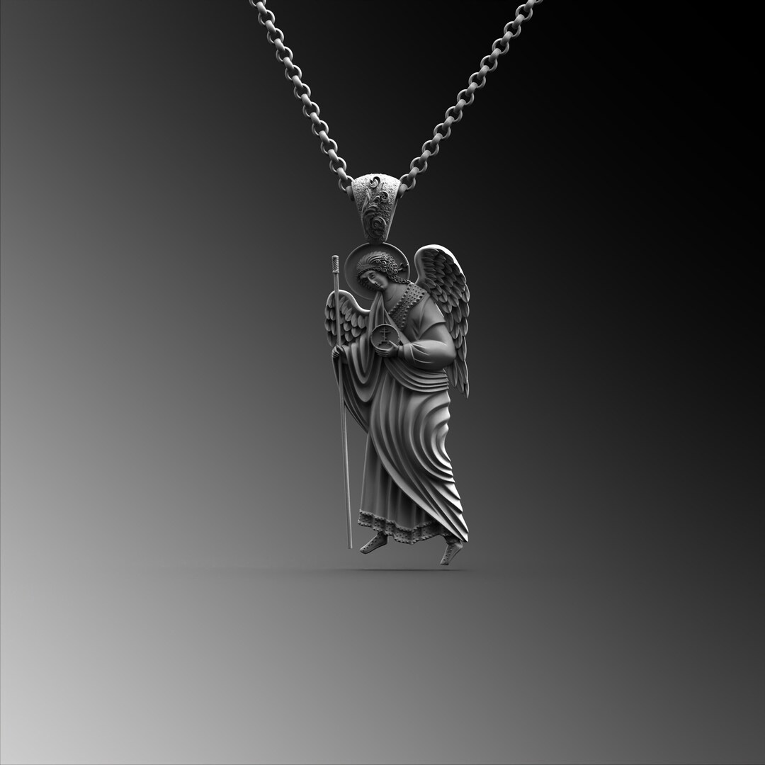 Archangel Raphael Pendant St Raphael Necklace for Man Raphael Pendant ...