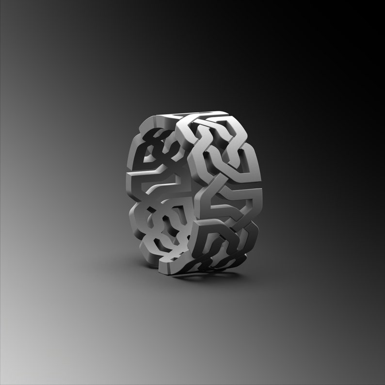 Geometric Pattern Ring, Wedding Band Ring, Filigree Style, Unique Ring ...