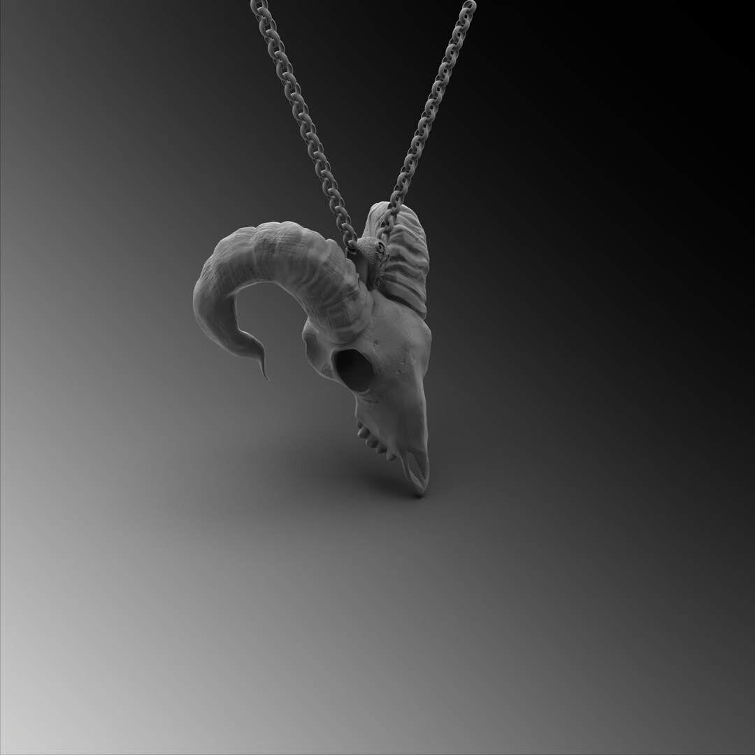 Satanic Goat Horn Pendant Silver Baphomet Satanic Pendant for Man ...