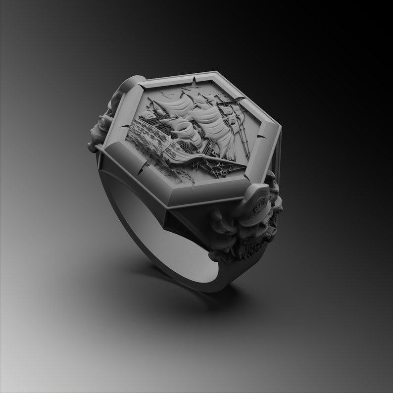 Silver Sailboat Ring Mens Pirate Ship Ring Sterling Navy - Etsy