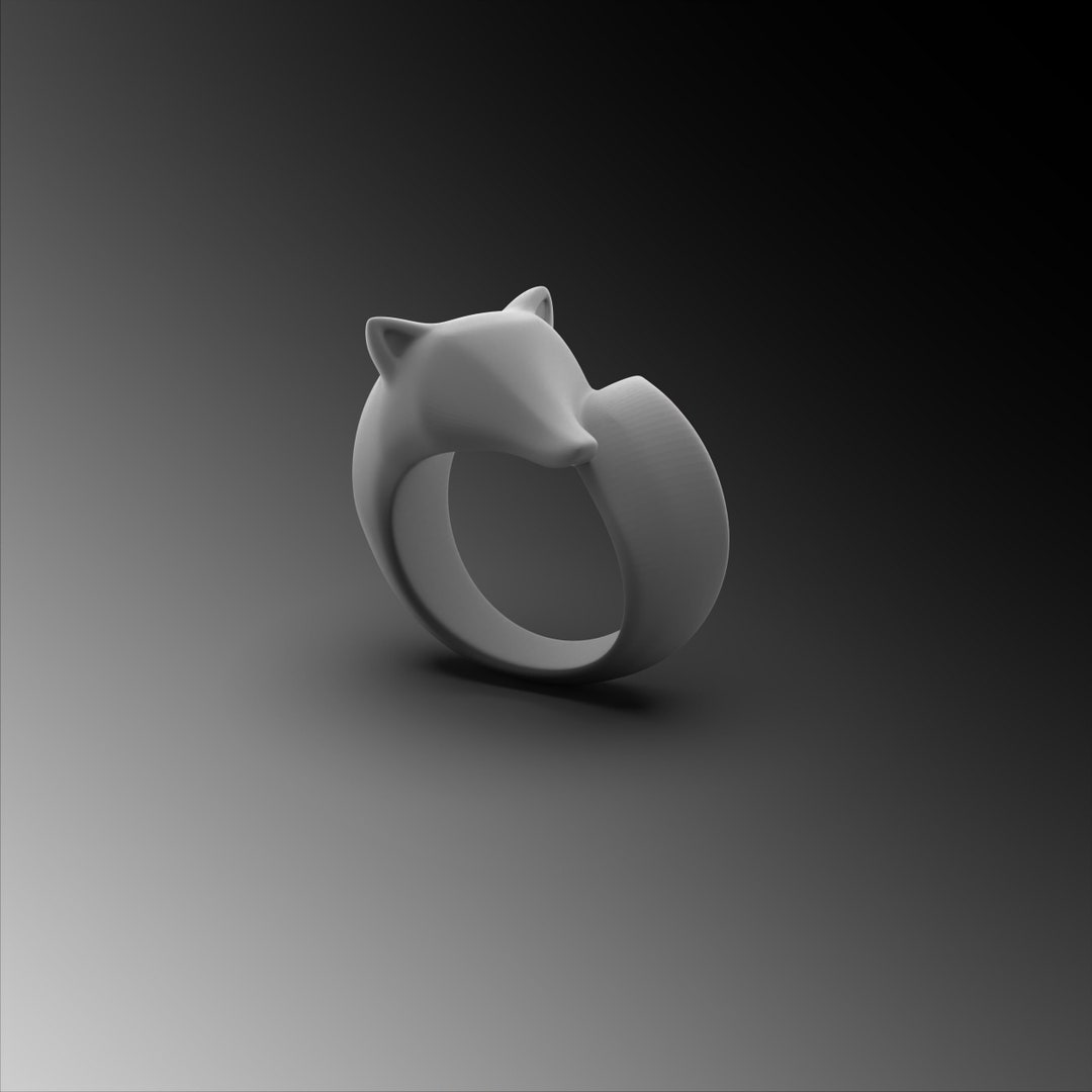 Mens Fox Ring Silver Fox Ring Mens Signet Ring Fox Head Rings for Man ...