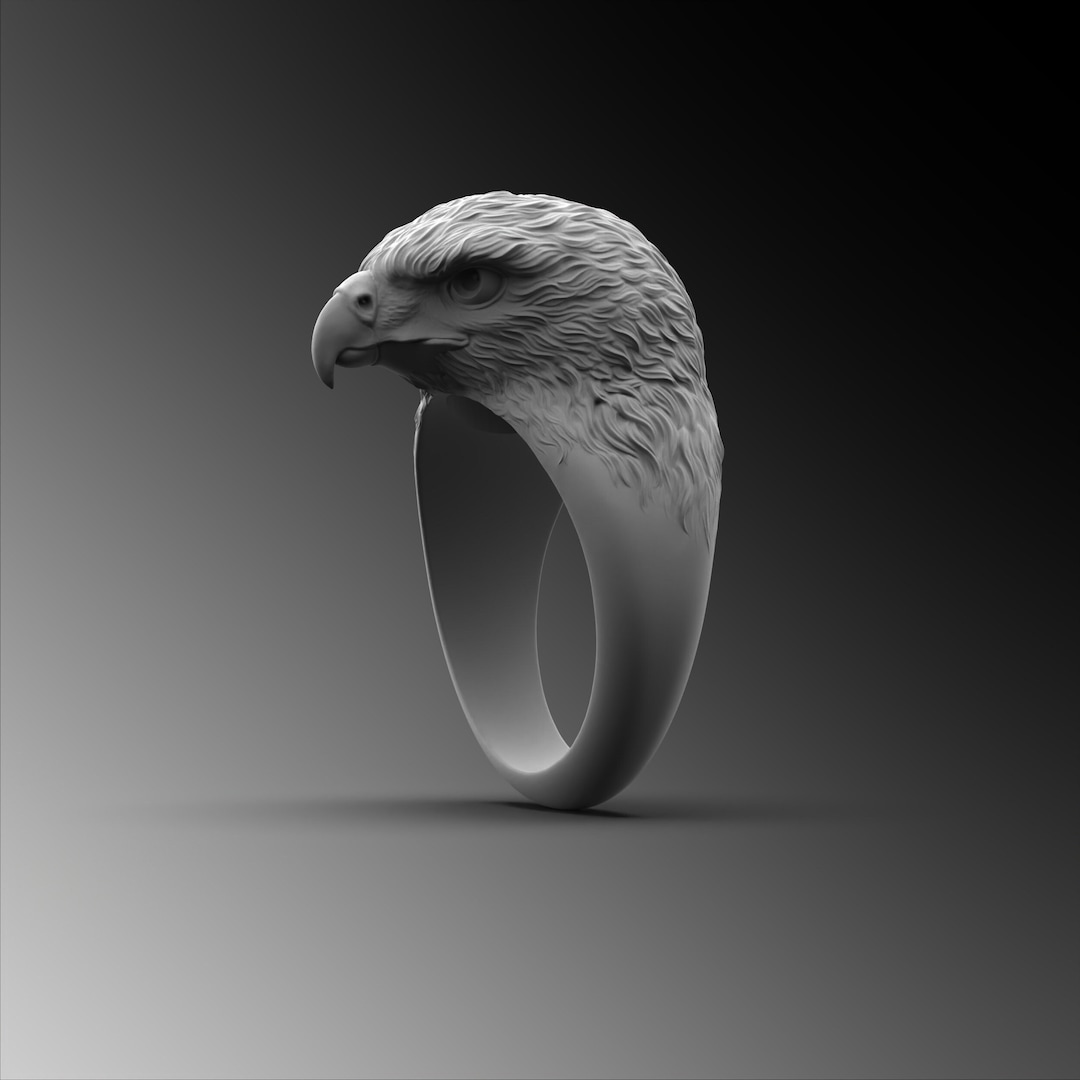 Mens Eagle Signet Ring Silver Hawk Men Signet Ring Bald Eagle Rings for ...