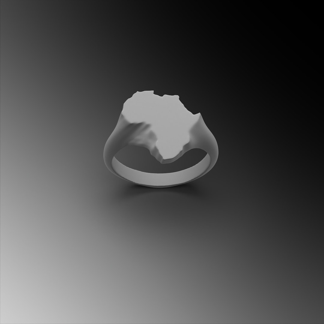 Mens Africa Map Ring Sterling Silver Africa Country Ring Handmade ...