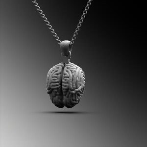 Silver Human Brain Pendant - Sterling Anatomical Brain Pendant - Doctor ...