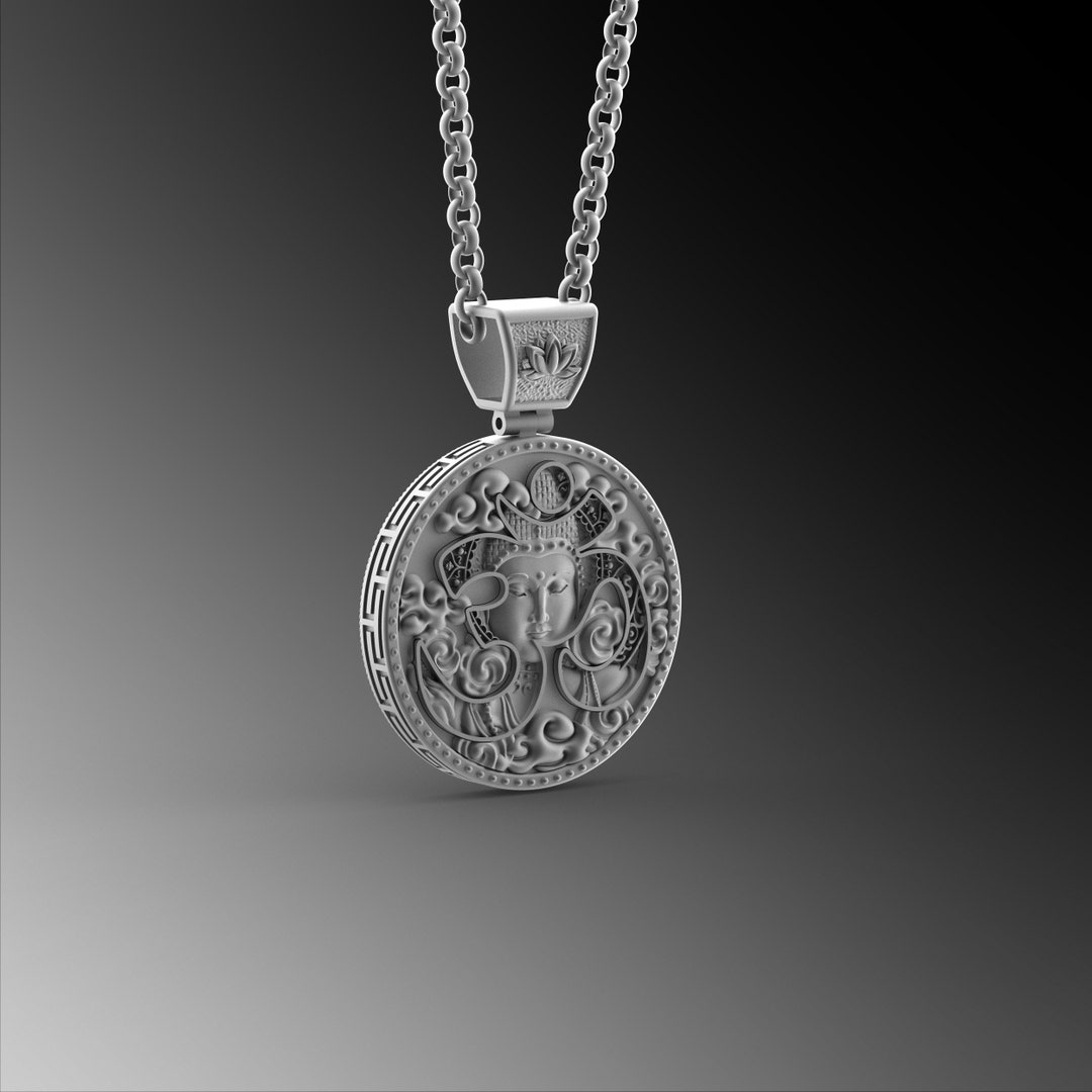 Sterling Silver Buddha Men's Necklace Mens Gift Buddha Pendant Unisex ...