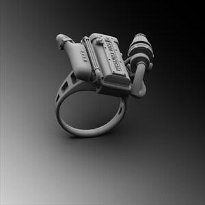 Silver Car Engine Ring - Sterling Mechanic Car Engine Ring - Unique ...