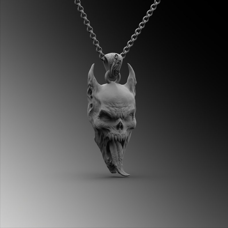 Sterling Silver Baphomet Pendant Necklace, Gothic Satanic Jewelry ...