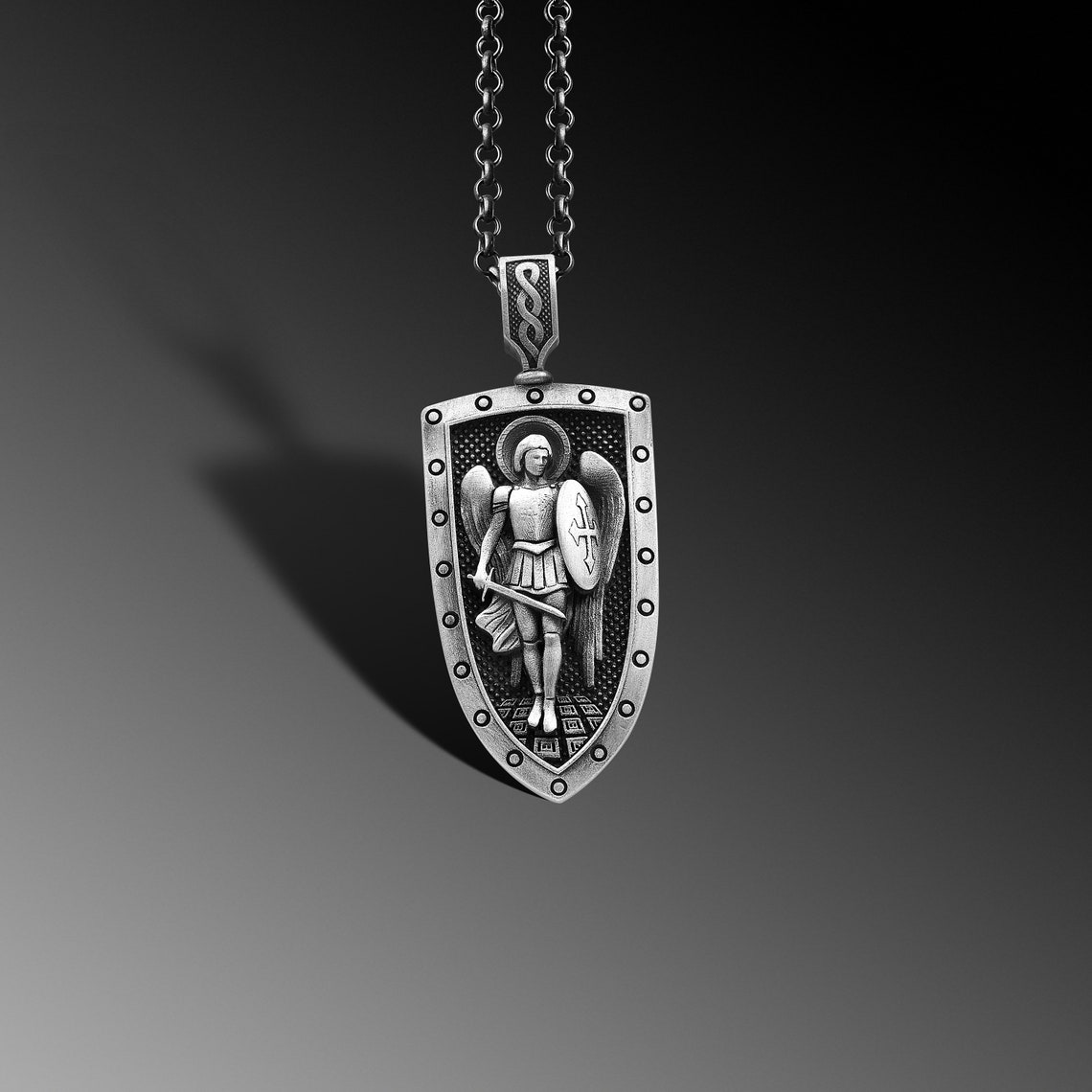 Archangel Michael Pendant for Man Silver Archangel Amulet Saint Michael ...