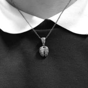 Silver Human Brain Pendant - Sterling Anatomical Brain Pendant - Doctor ...