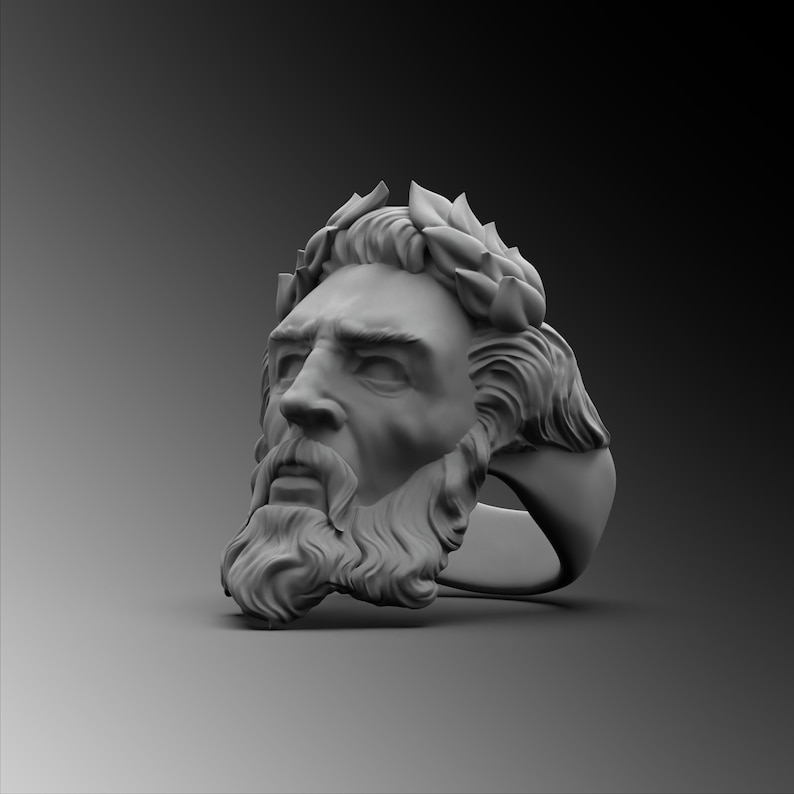 Zeus King of Gods Sterling Silver Ring, Ancient Greek Mythology - Etsy