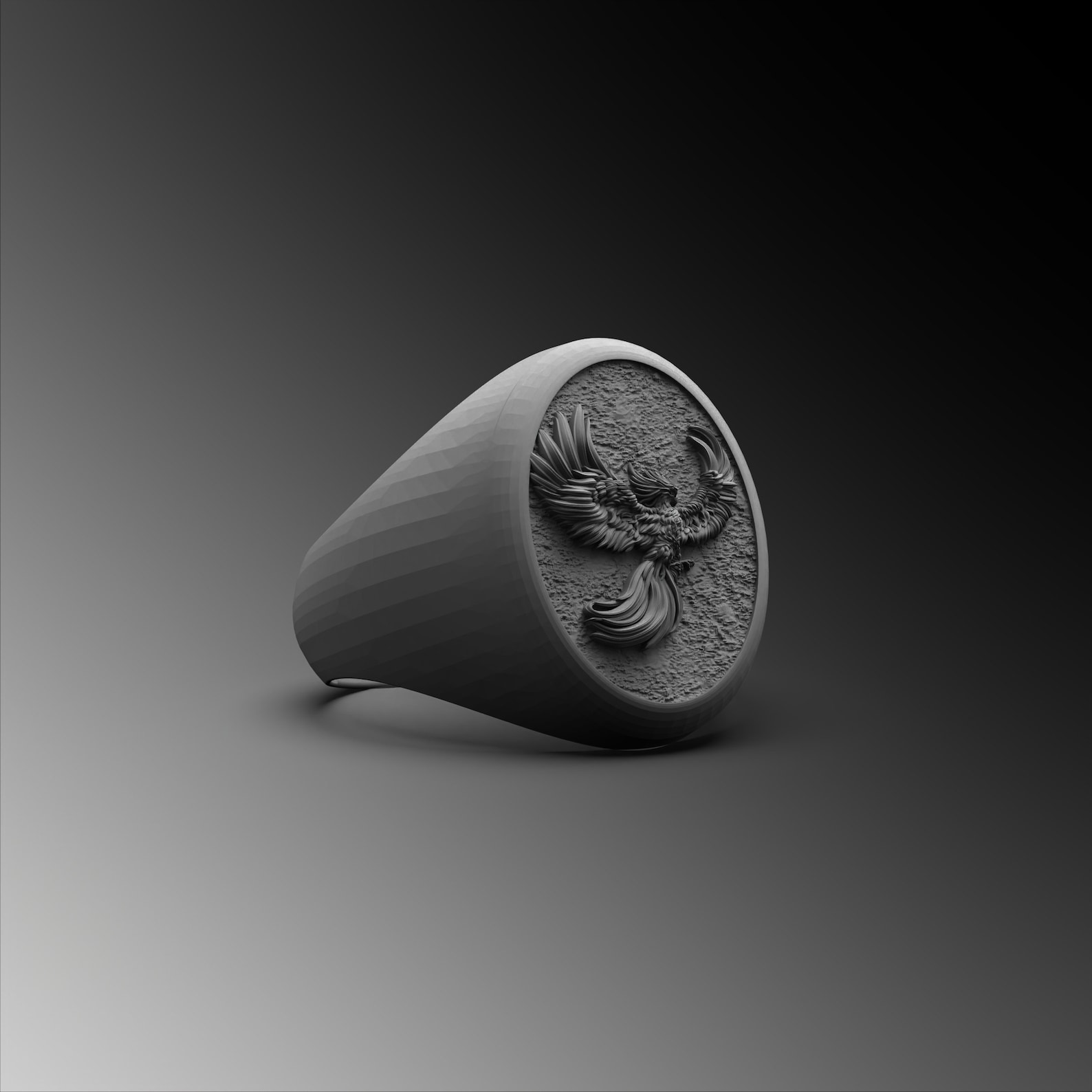 Silver Phoenix Ring Mens Immortal Bird Signet Ring Mens - Etsy