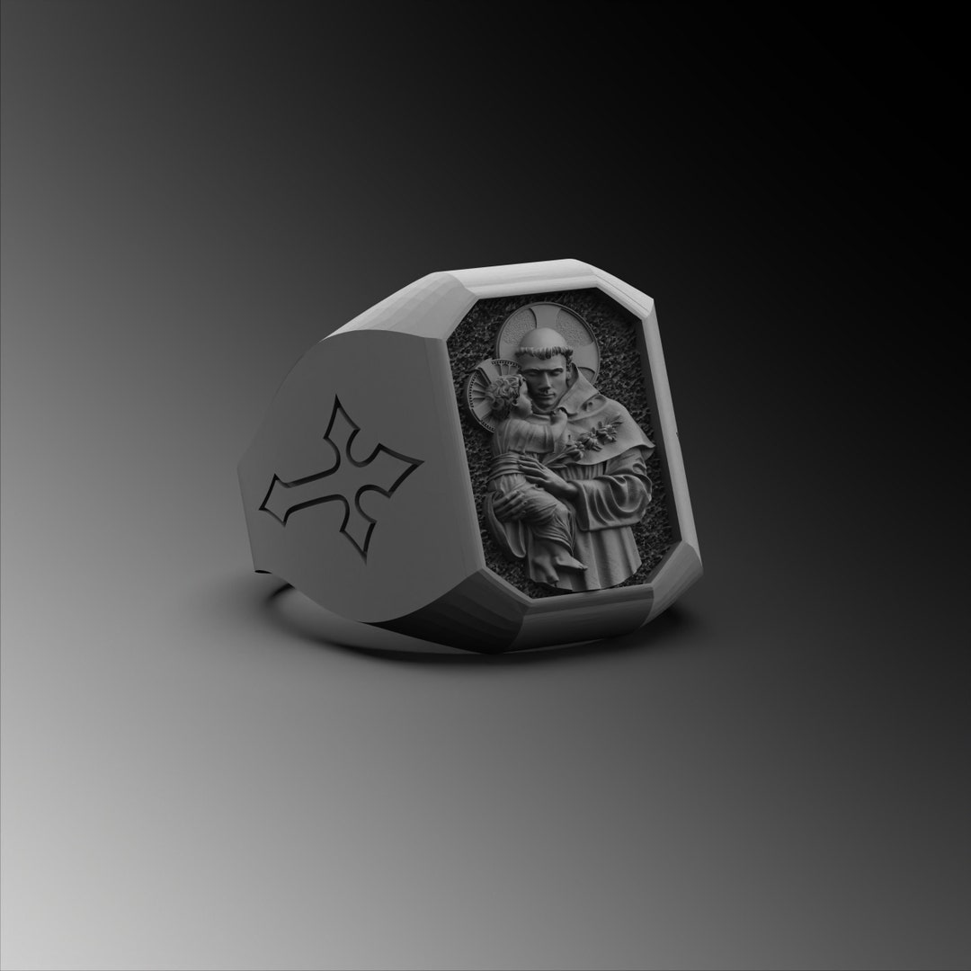 Saint Anthony Ring, Silver Saint Anthony Ring, Religious Ring ...